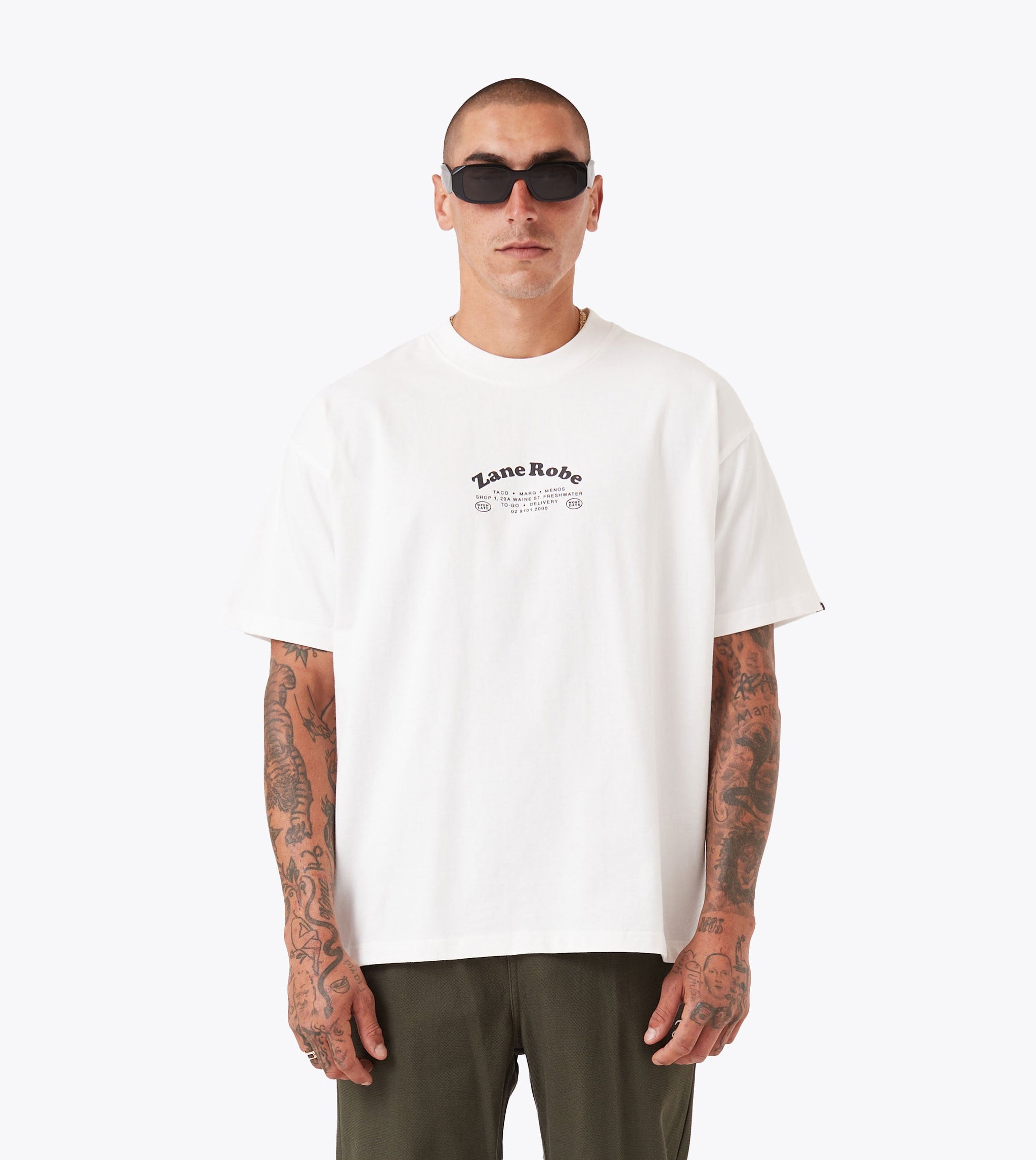 Taqueria Box Tee Vintage White