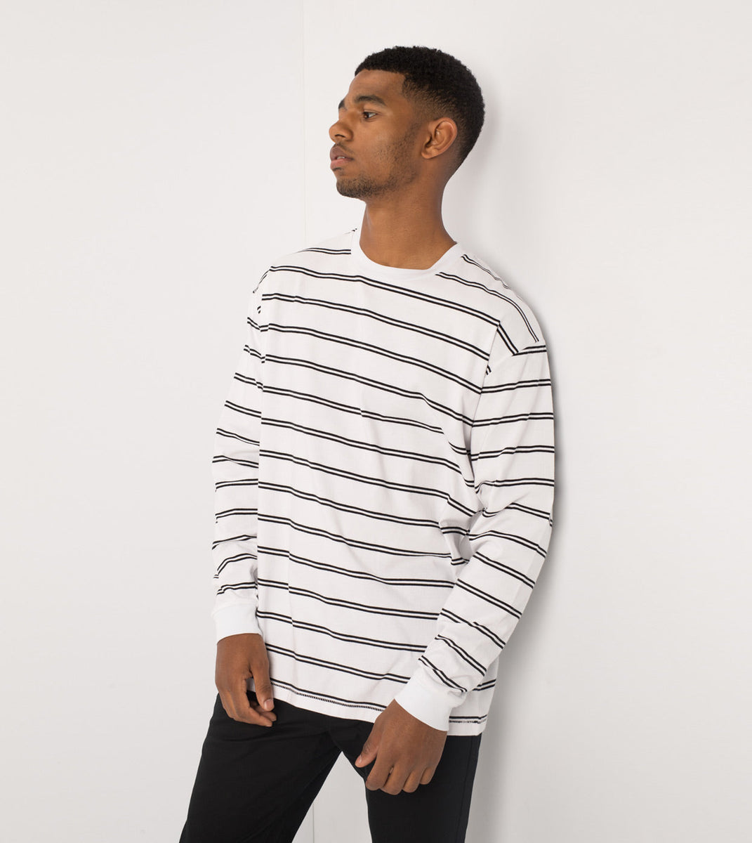 Channel Box LS Tee White/Black – ZANEROBE Australia